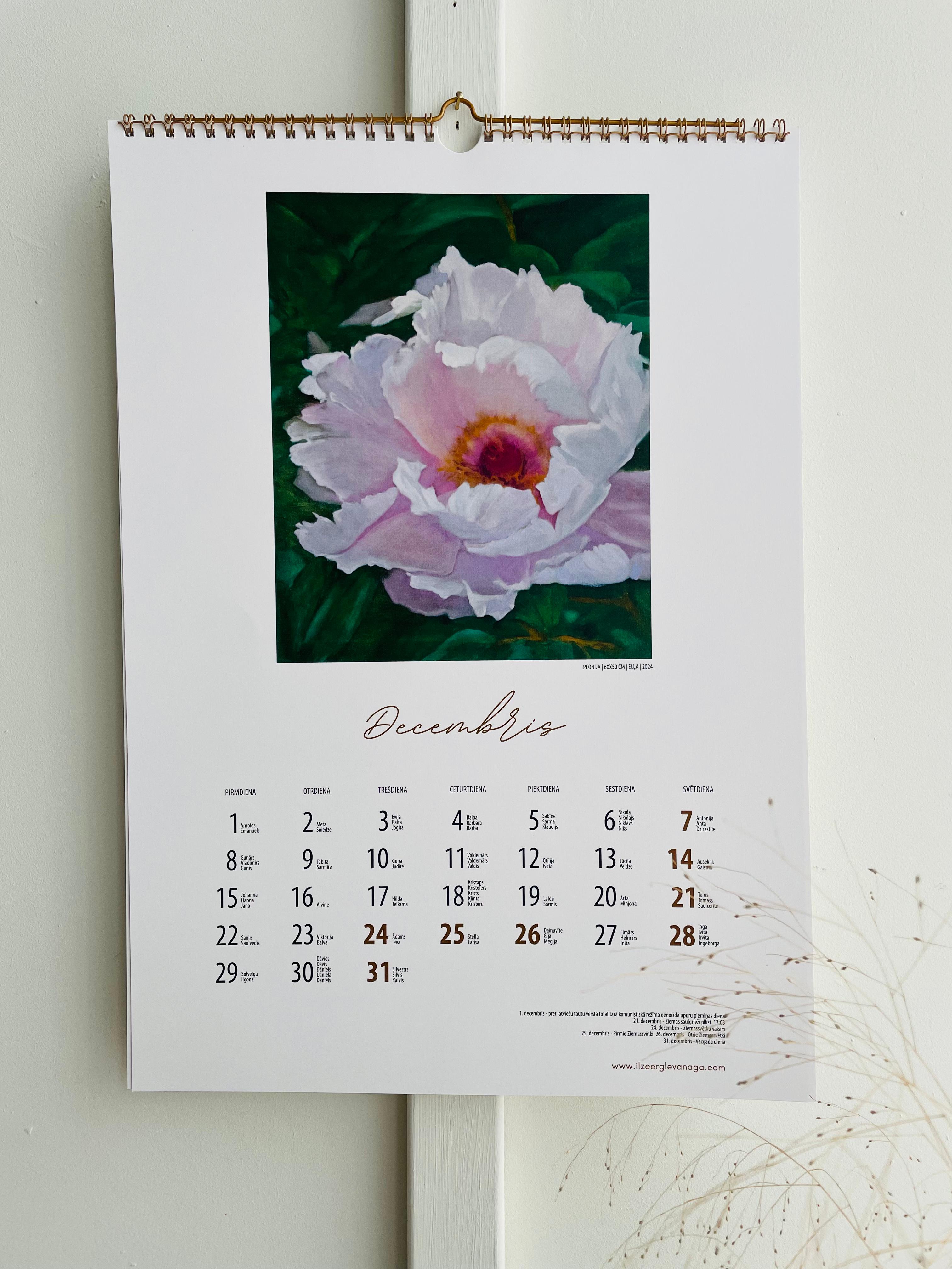 SIENAS KALENDĀRS 2025 | Peonijas - māksliniece Ilze Ērgle-Vanaga ...